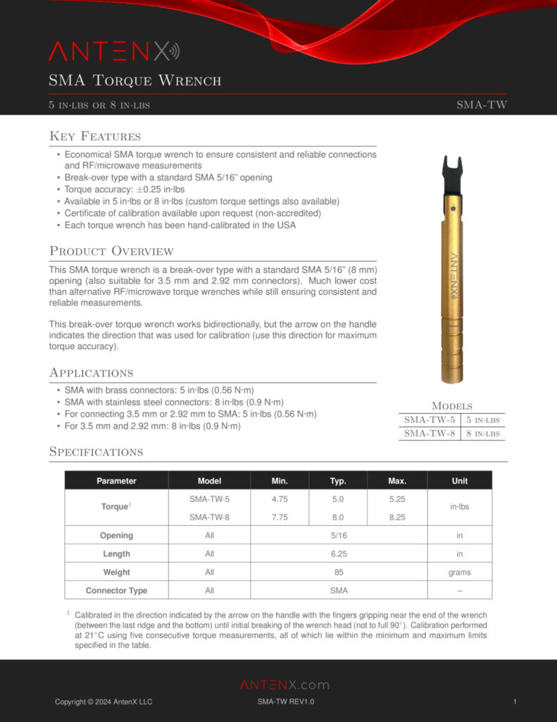 SMA Torque Wrench – AntenX